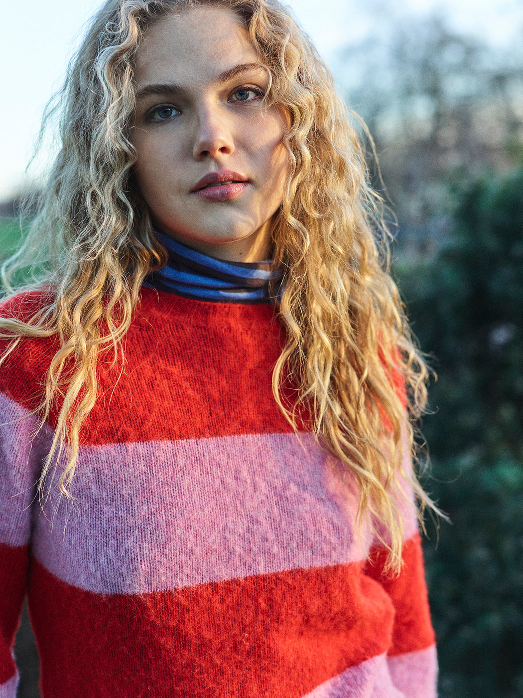 Lowie Pink, Red Stripe Scottish Jumper